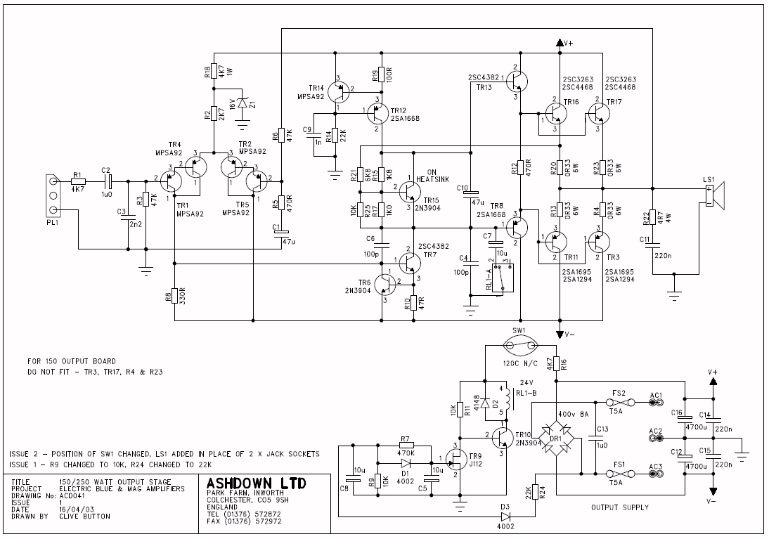 Ashdown Schematics - Tube amp Schematics